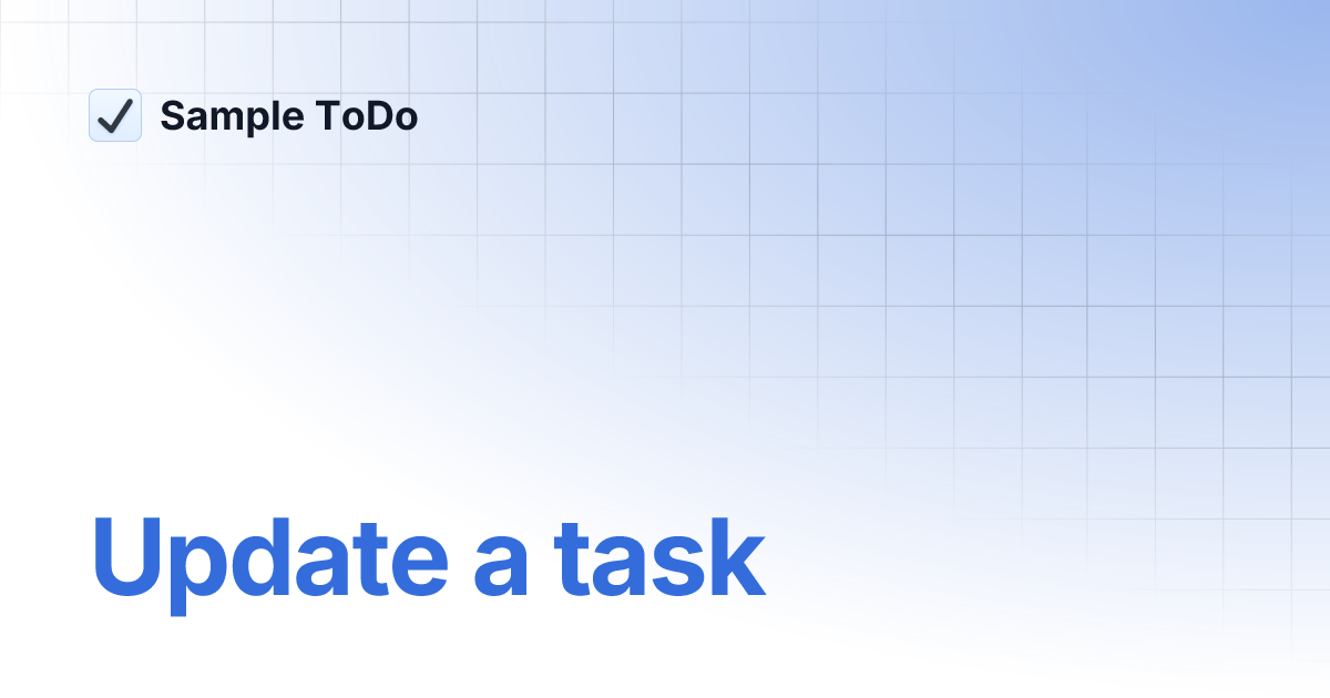 Update a task | Sample ToDo
