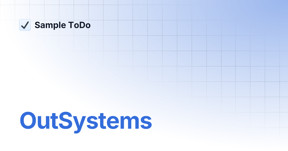 OutSystems | Sample ToDo
